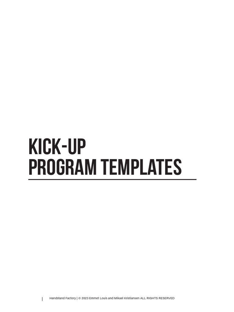 HSF Kick Up Program Templates | PDF
