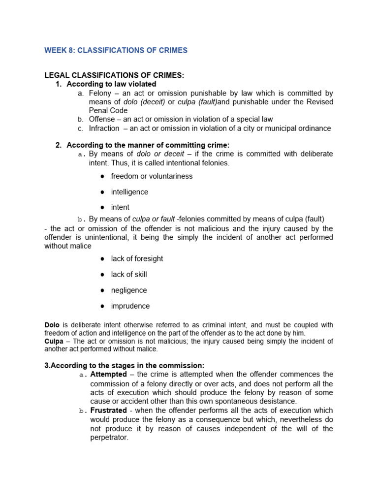 Classification of Crime | PDF | Crimes | Crime & Violence