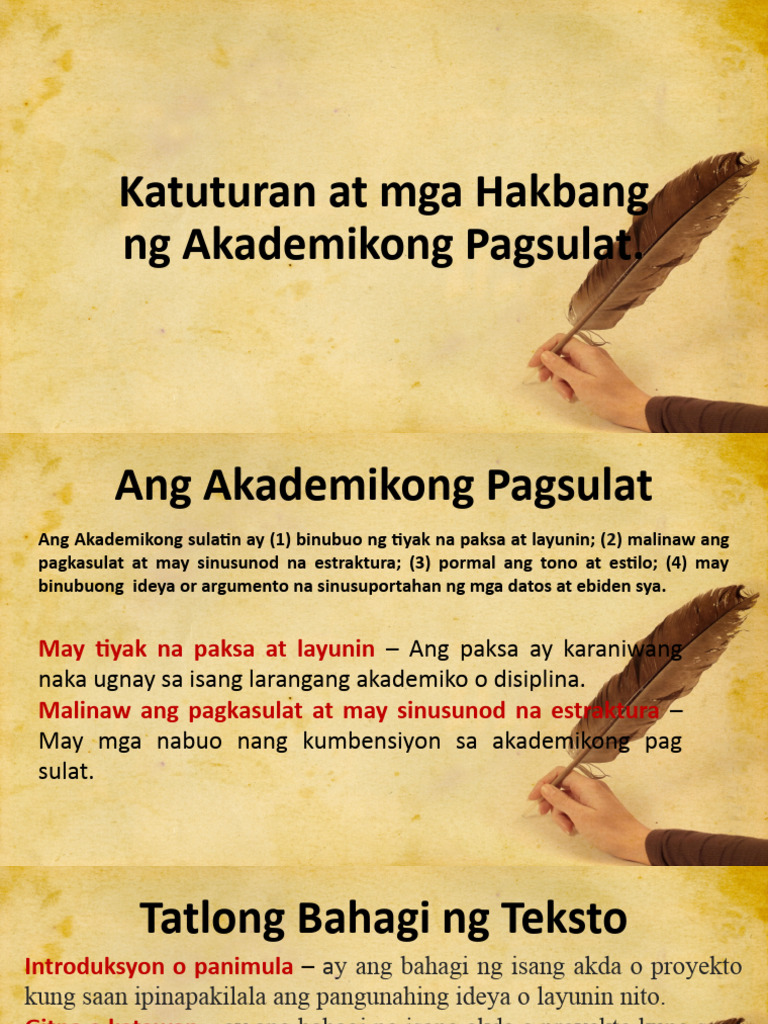 Katuturan at Mga Hakbang Ng Akademikong Pagsulat | PDF