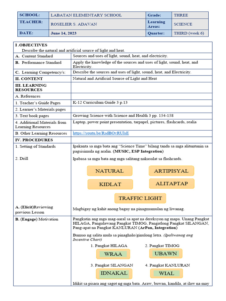 Grade 3 COT Science Q3 W6 Daw | PDF