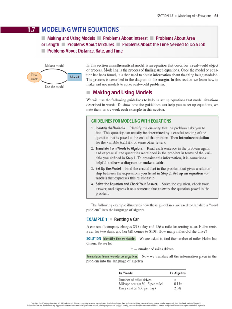 Modeling With Equations: Making and Using Models | PDF | Interest ...