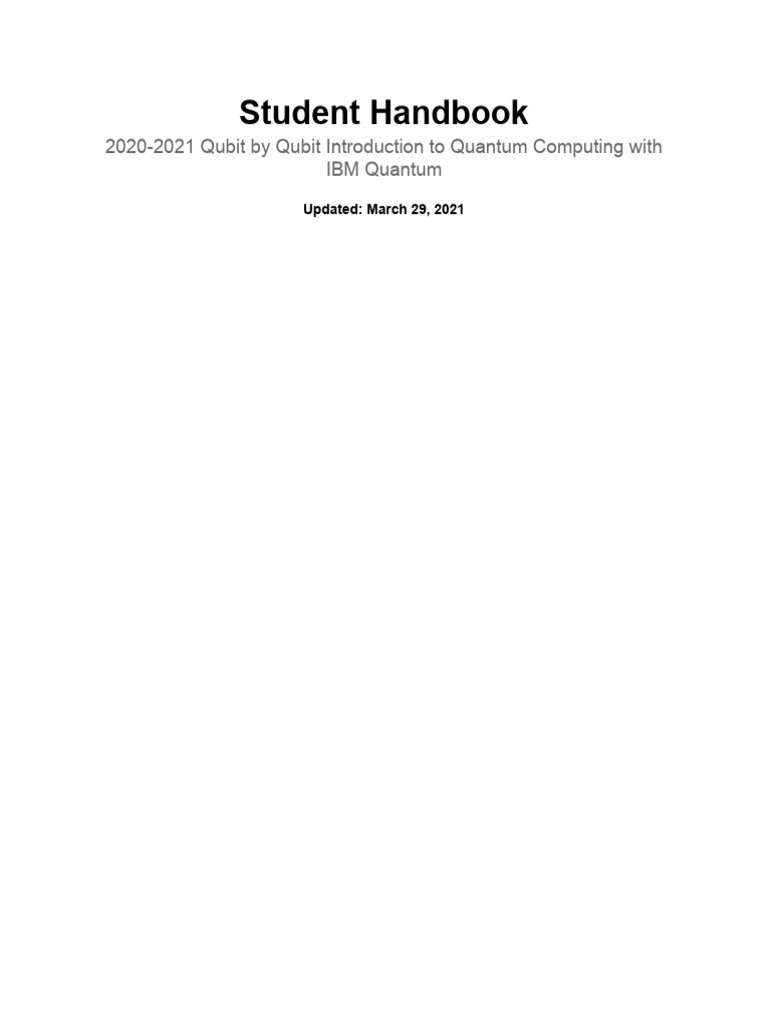 QXQ - 2020-2021 Handbook | PDF | Quantum Computing | Quantum Mechanics