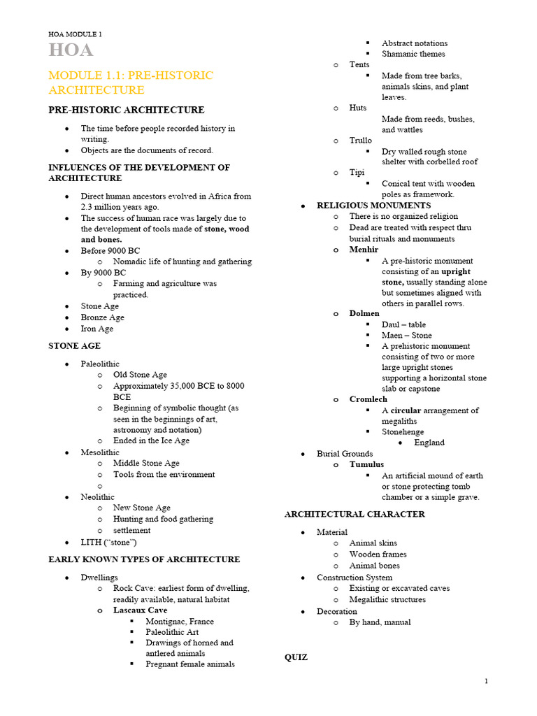 HOA Module 1 | PDF | Egyptian Pyramids | Maya Civilization
