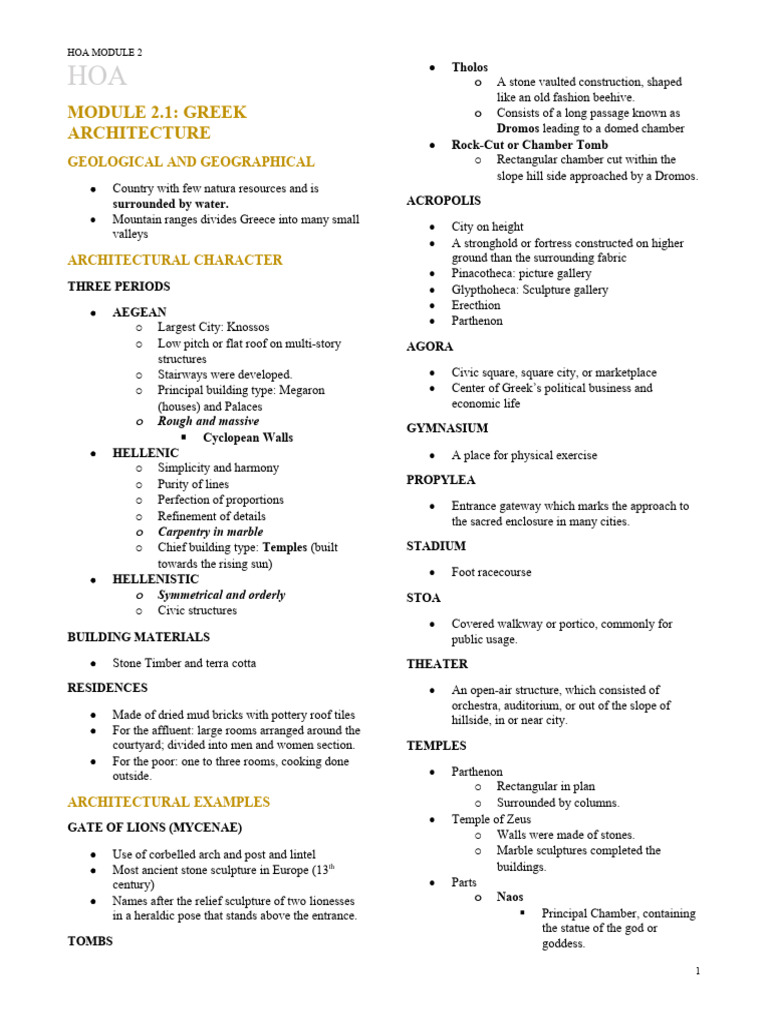 HOA Module 2 | PDF | Column | Architectural Design