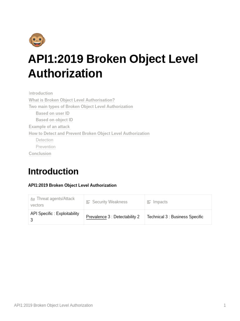 API1 2019 Broken Object Level Authorization | PDF | Security | Computer ...
