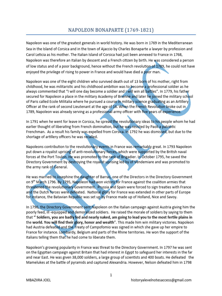 Napoleon I 1768-1821 | PDF | Napoleon | French Revolution