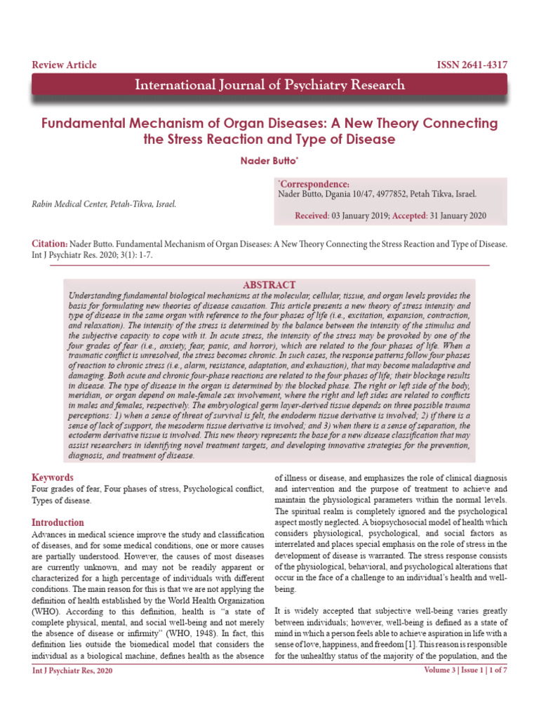 Fundamental Mechanism of Organ Diseases A New Theory Connecting The ... Fundamental Mechanism of Organ Diseases A New Theory Connecting The ...