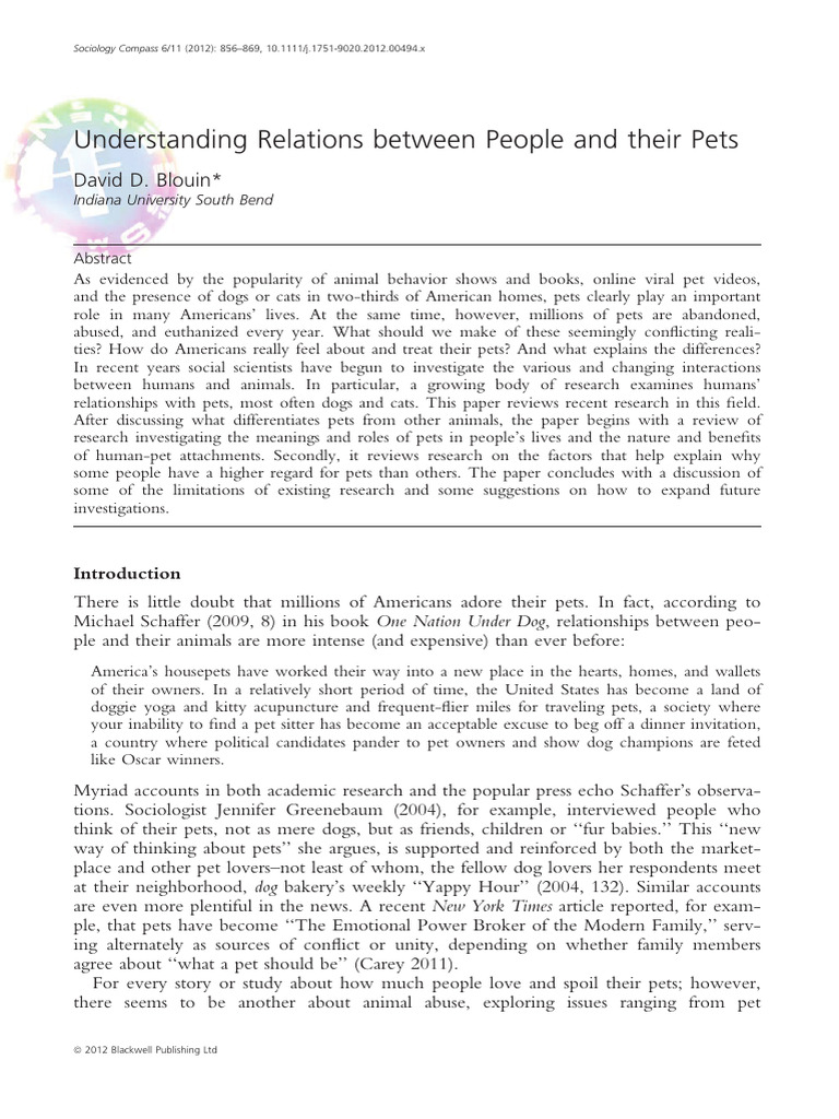 03 Understanding Relations Between People and Their Pets | PDF | Pet ...
