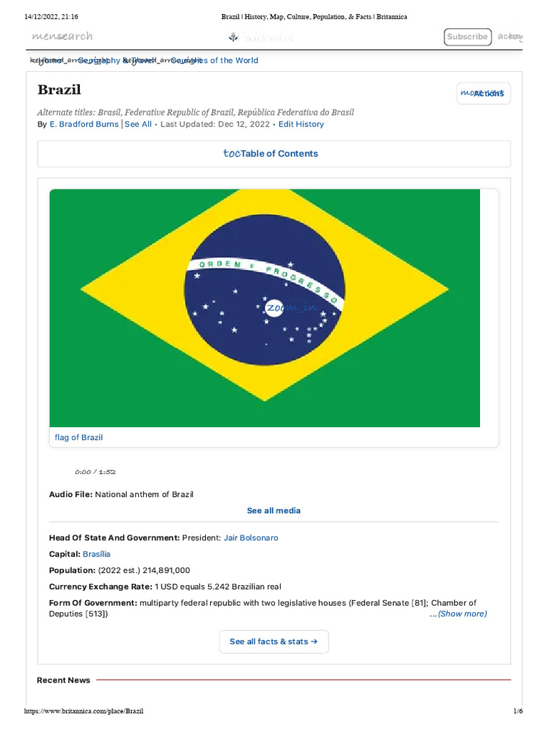 Overview of Brazil's Geography and History | PDF | Brazil | Earth Sciences