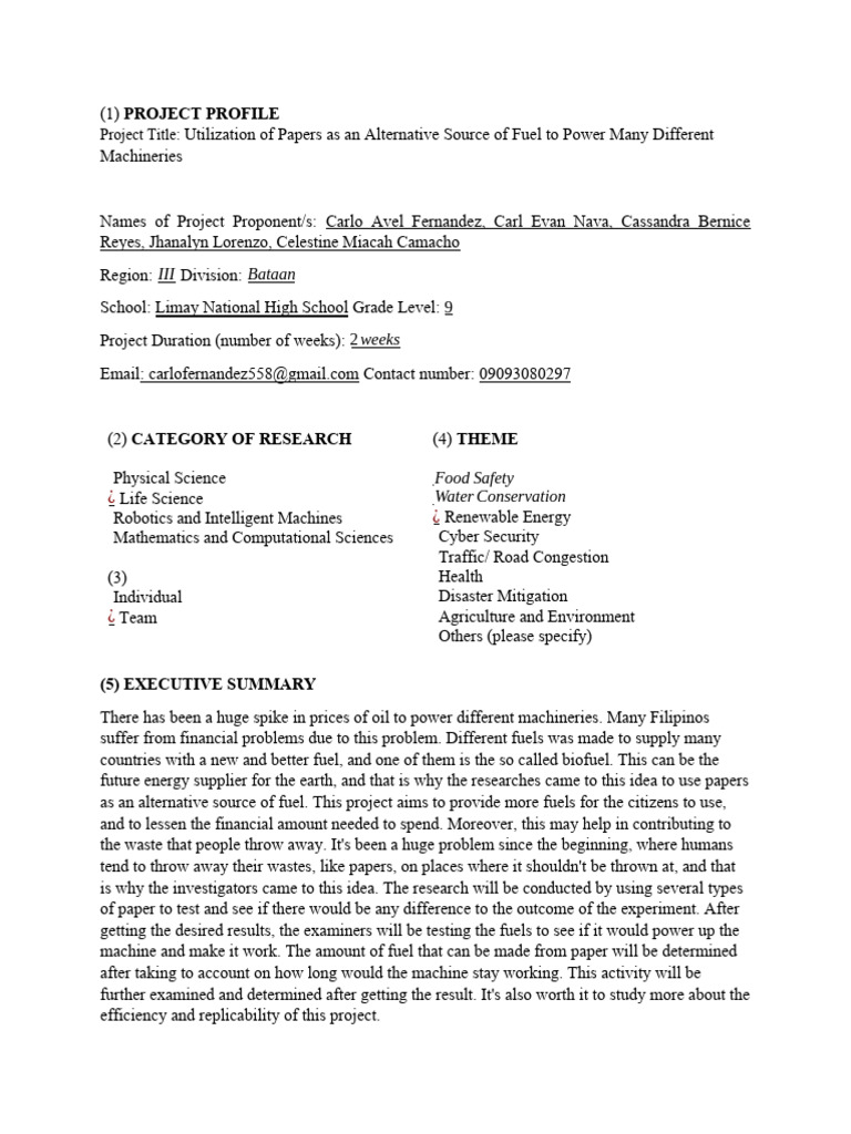 Research Sip Draft | PDF | Fuels | Renewable Energy