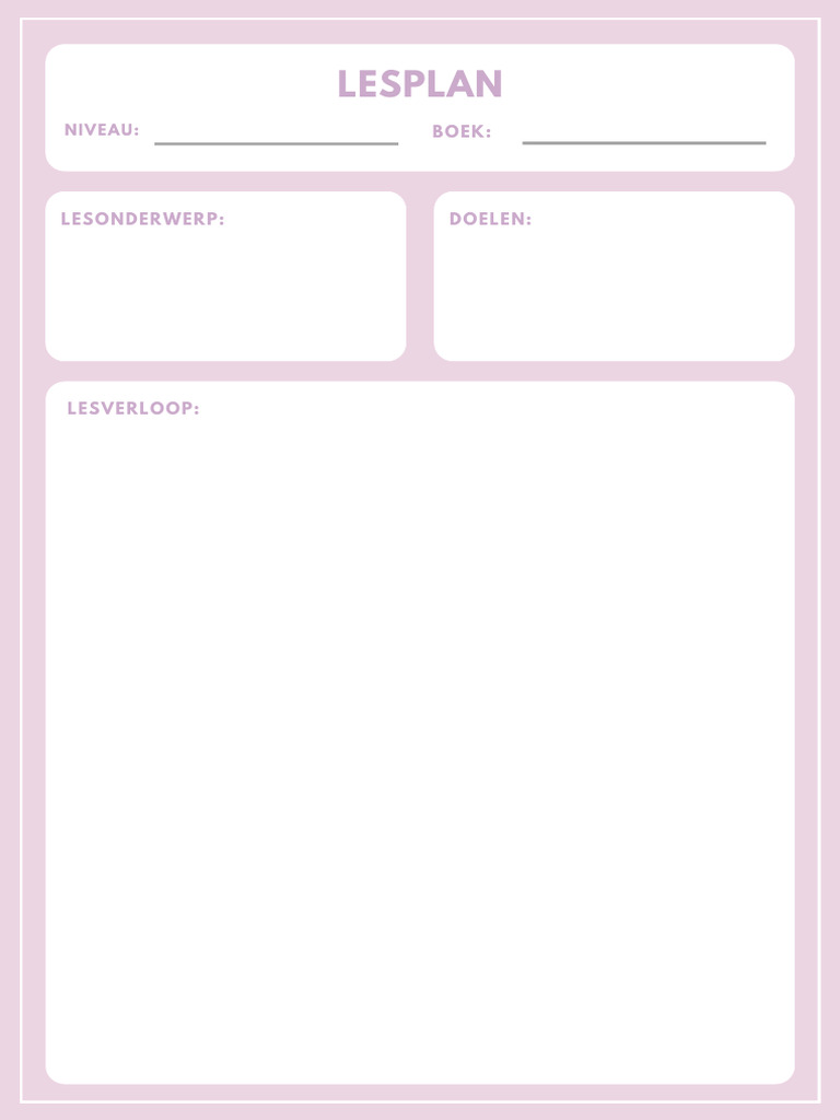 Template Lesplan 4-4 | PDF