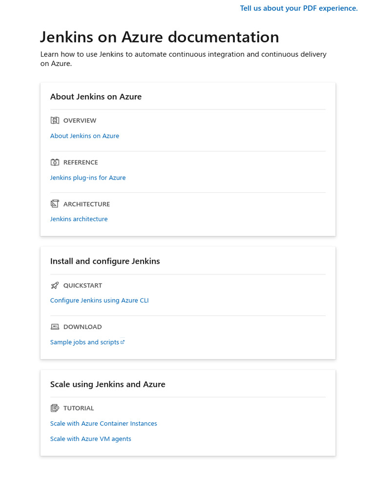 Azure Developer Jenkins Short PDF 100+pages | PDF | Microsoft Azure | Command Line Interface