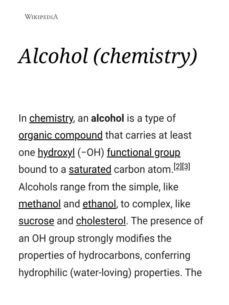 Alcohol Chemistry Overview | PDF | Ester | Chemical Substances