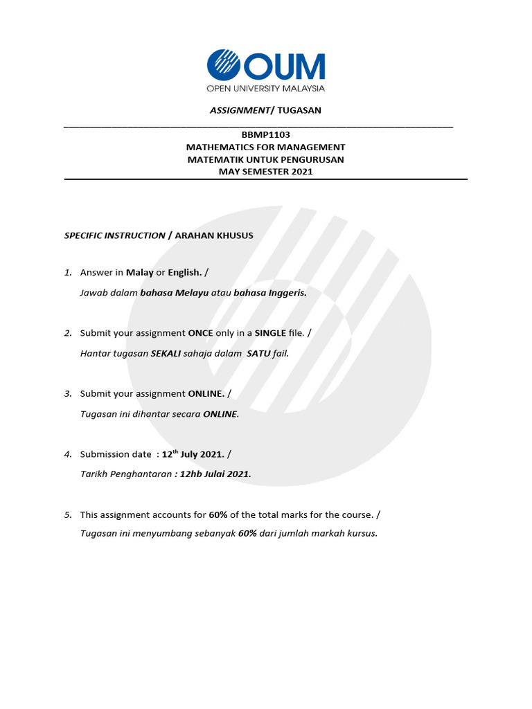 Assigment BBMP1103 | PDF | Mathematics