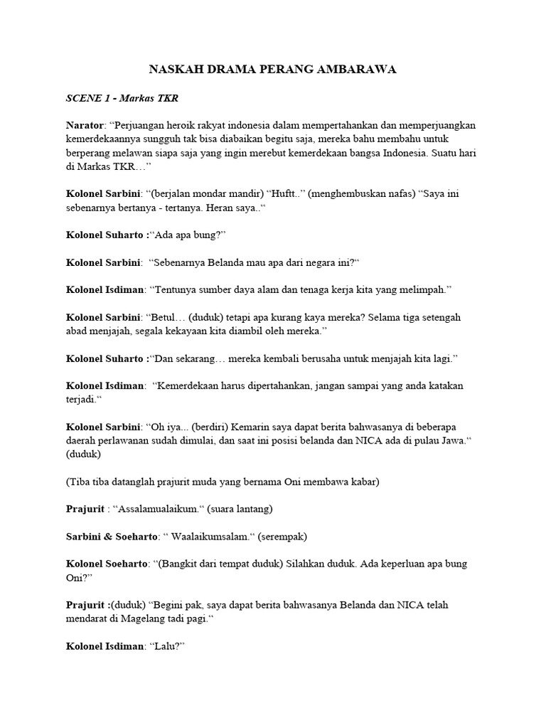 Naskah Drama Perang Ambarawa | PDF