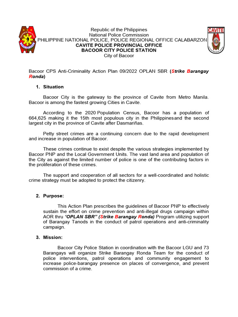 09 2022 Oplan SBR | PDF | Police | Government