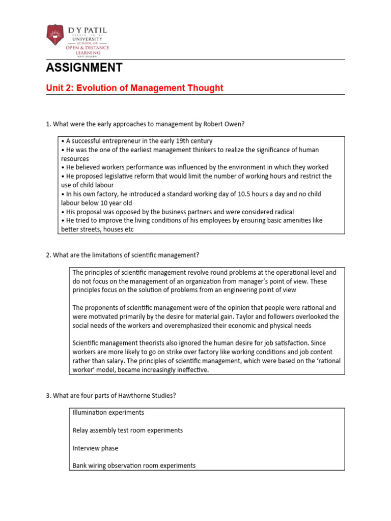 Evolution of Management Thought | PDF | Theory | Rationality