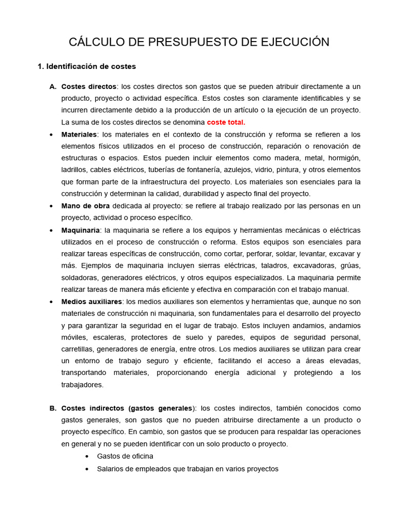 Cálculo de Presupuestos | PDF | Presupuesto | Economias