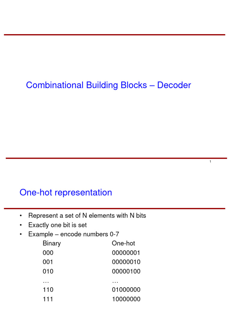 Week 6 - Combinational Building Blocks | PDF | Computer Engineering | Information And ...
