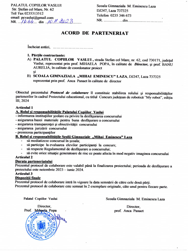 Acord Laza My Robot 2023 | PDF