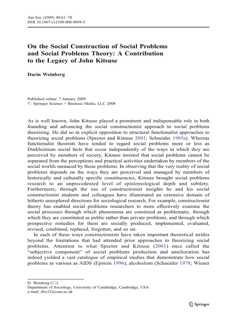 On The Social Construction of | Download Free PDF | Social ...