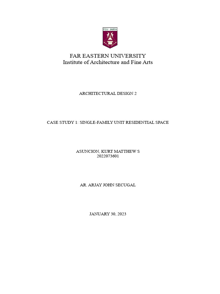 ARCHDES CASE STUDY 1 - Single - Family Unit Residential Buildings | PDF ...