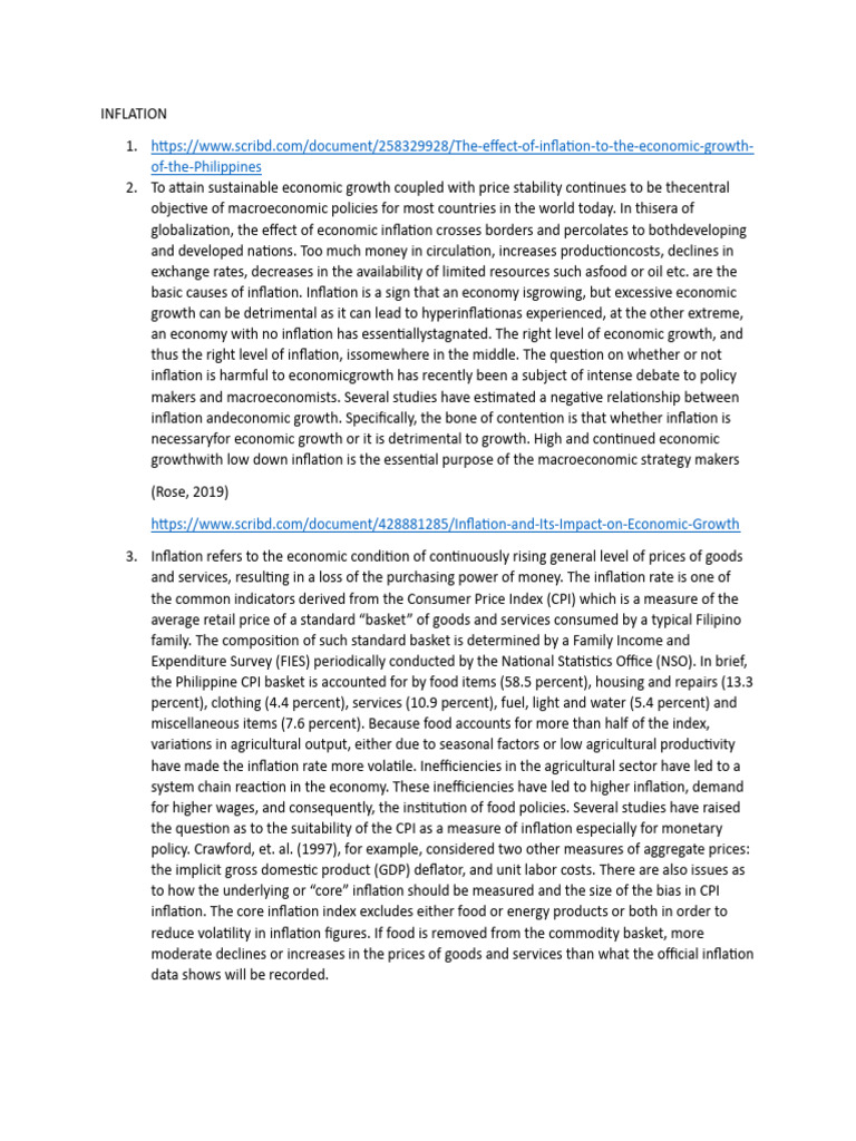 INFLATION Article | PDF | Cost Of Living | Inflation