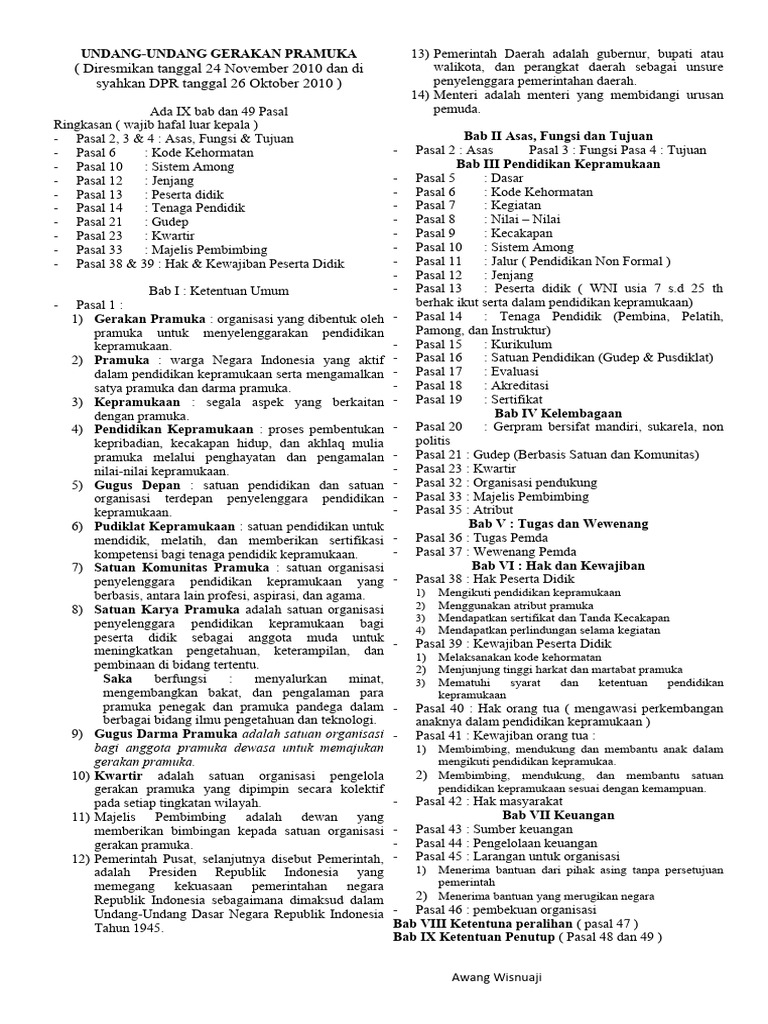 UU Gerakan Pramuka | PDF