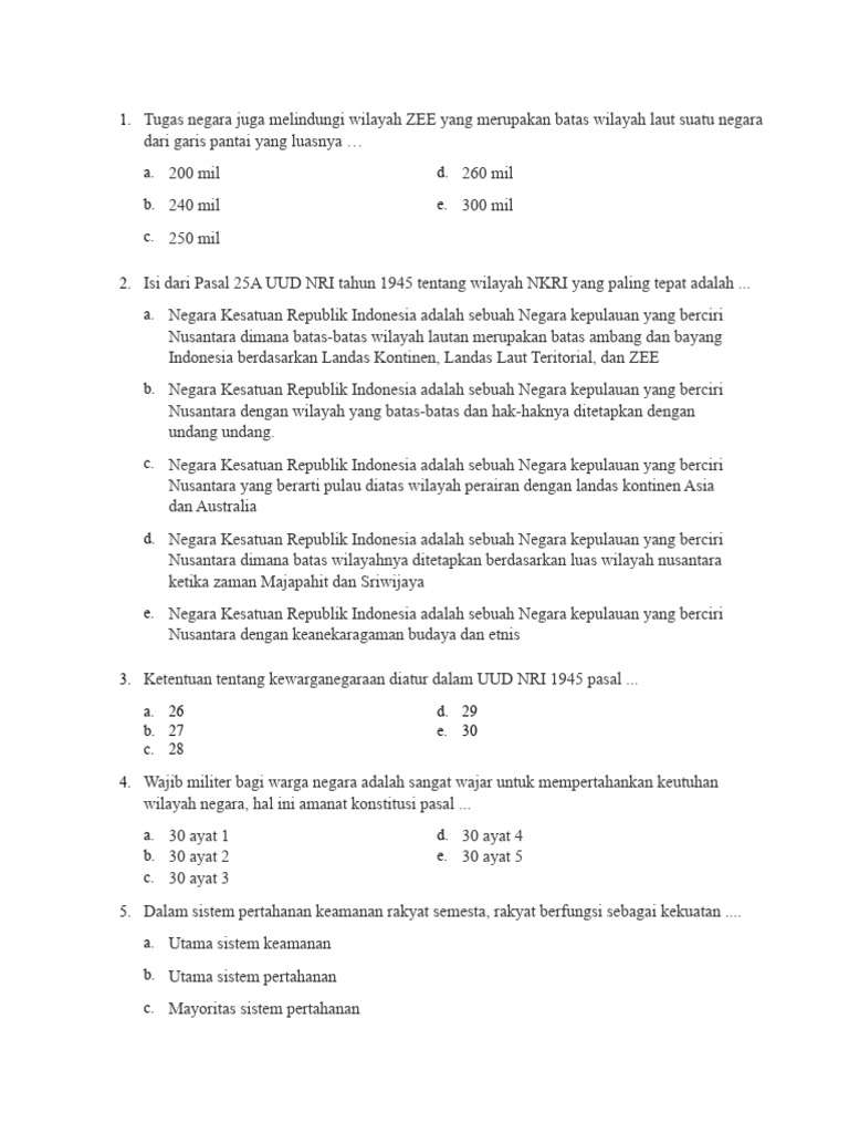 Latihan Soal SAS Pendidikan Pancasila | PDF