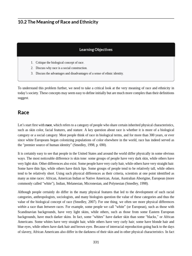 Sociology - Race and Ethnicity | PDF | Race (Human Categorization ...