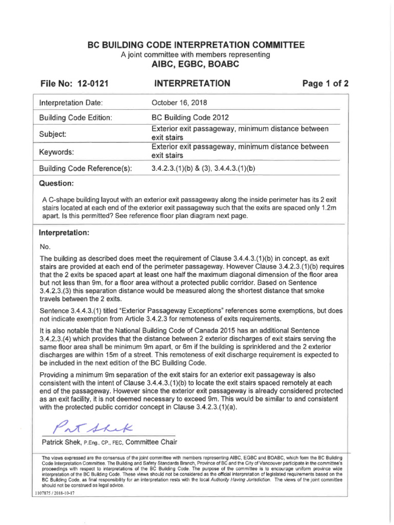 (Discharge) - Distance-Between-Exits-in-an-Exterior-Exit-Passageway | PDF