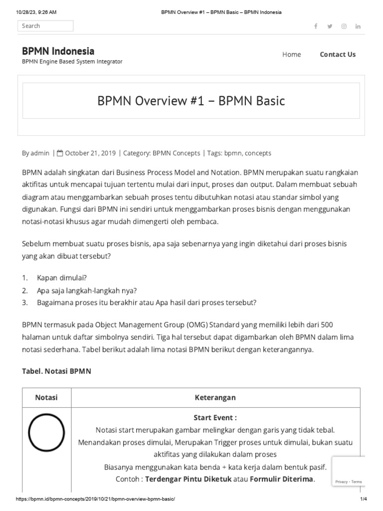 BPMN Overview #1 - BPMN Basic - BPMN Indonesia | PDF