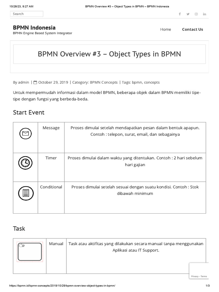 BPMN Overview #3 - Object Types in BPMN - BPMN Indonesia | PDF