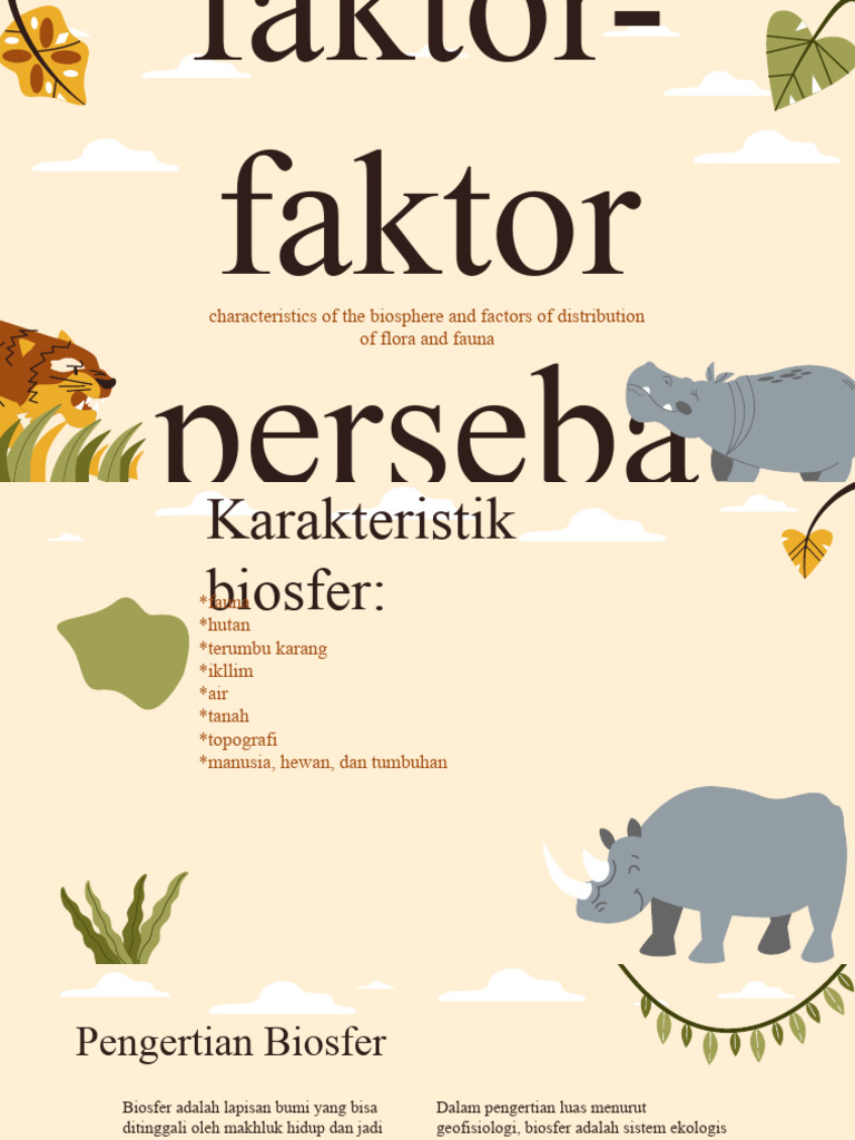Karakteristik Biosfer Dan Faktor-Faktor Persebaran Flora Dan Fauna | PDF