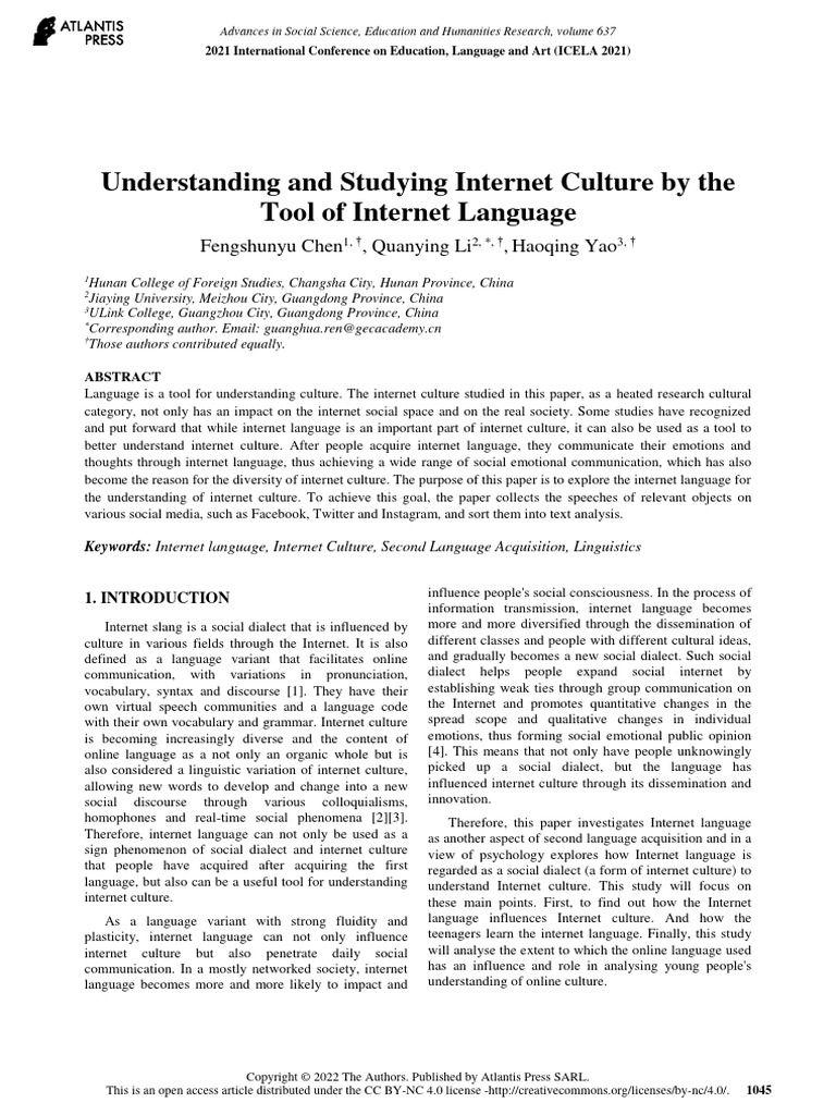 Understanding and Studying Internet Culture by The Tool of Internet ...