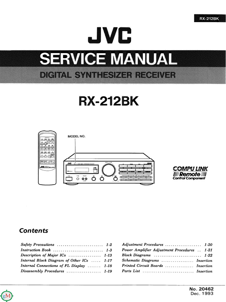 JVC RX 212 BK Service Manual | PDF