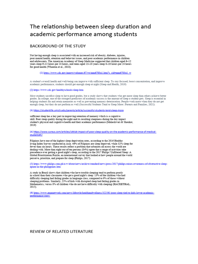 The Relationship Between Sleep Duration and Academic Performance Among Students | Download Free ...