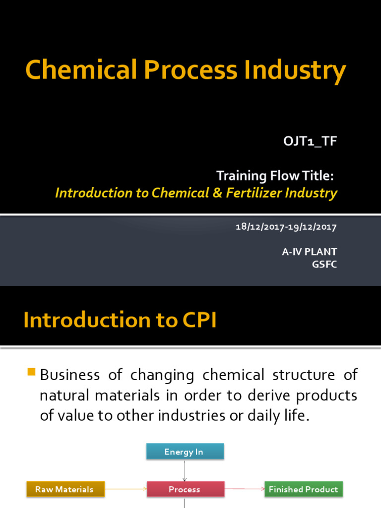 Overview of Chemical Process Industry | PDF | Fertilizer | Chemical ...