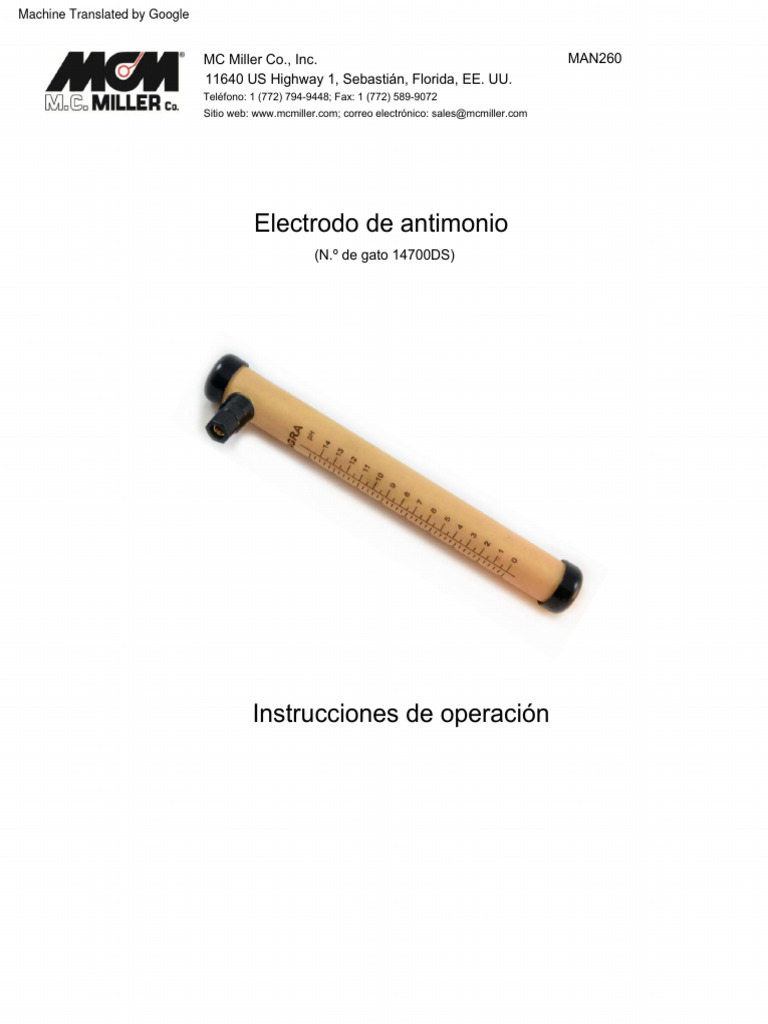 Instrucciones Electrodo de Antimonio | PDF | Electrodo | Ph