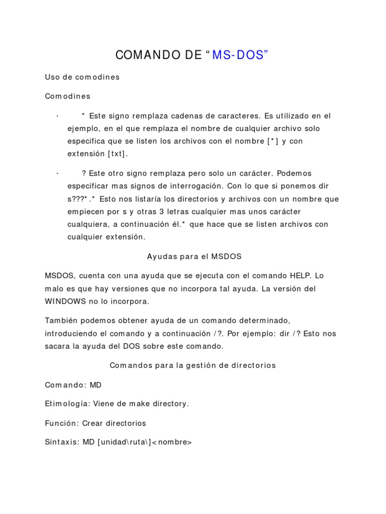 Comando de - Ms-Dos | PDF