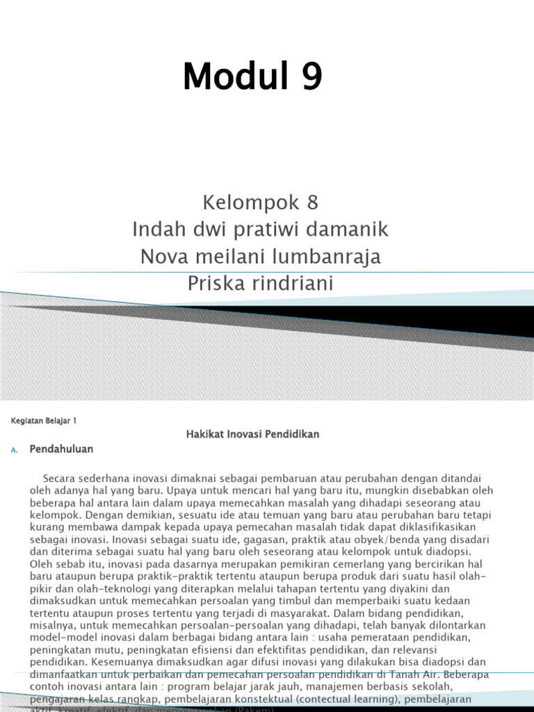 Inovasi Pendidikan: Definisi dan Karakteristik | PDF