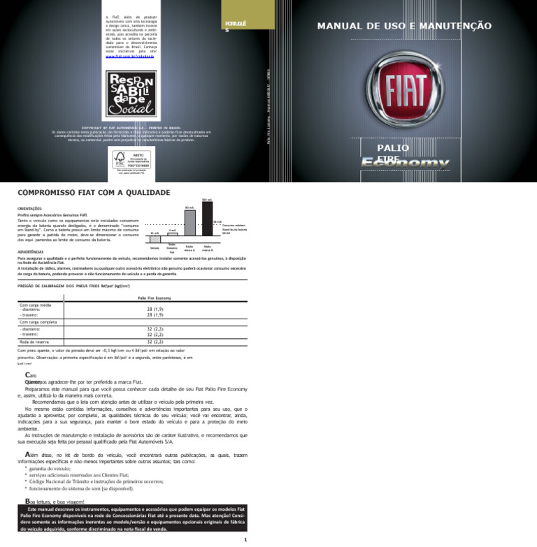 Manual de Uso e Manutenao Palio Fire Portugues | PDF | Tráfego | Rede de computadores