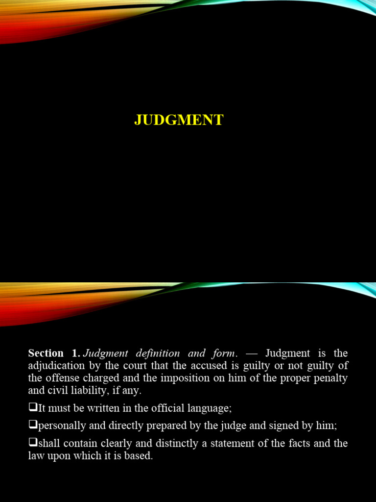 10 Judgment Rule 120 Updated | PDF | Judgment (Law) | Bail