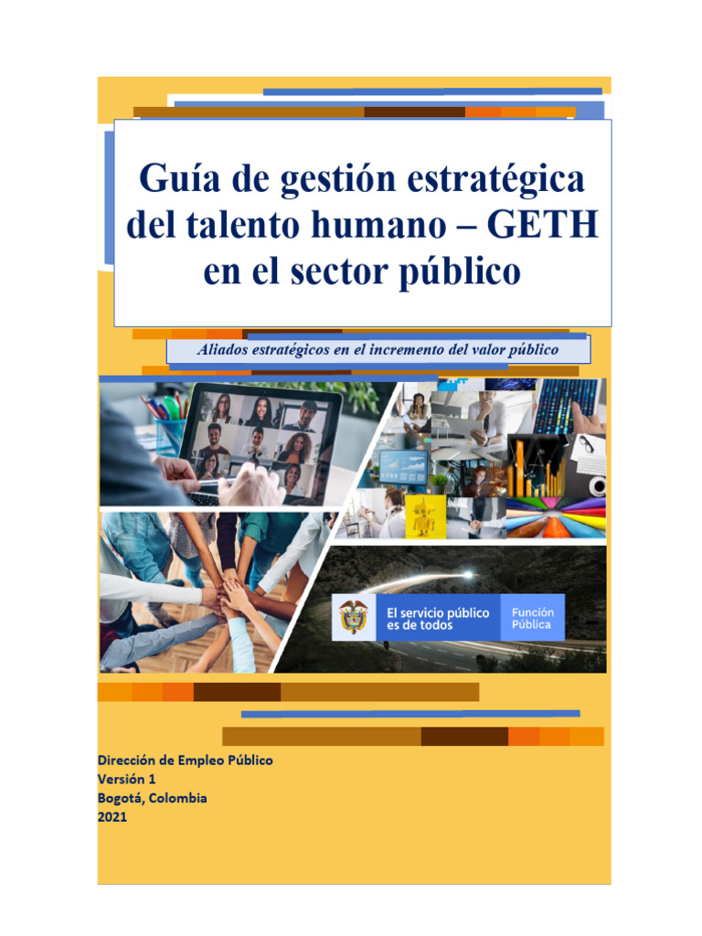 Guia Gestion Estrategica de Talento Humano Version 1 2021 (GETH) | PDF | Gestión estratégica ...
