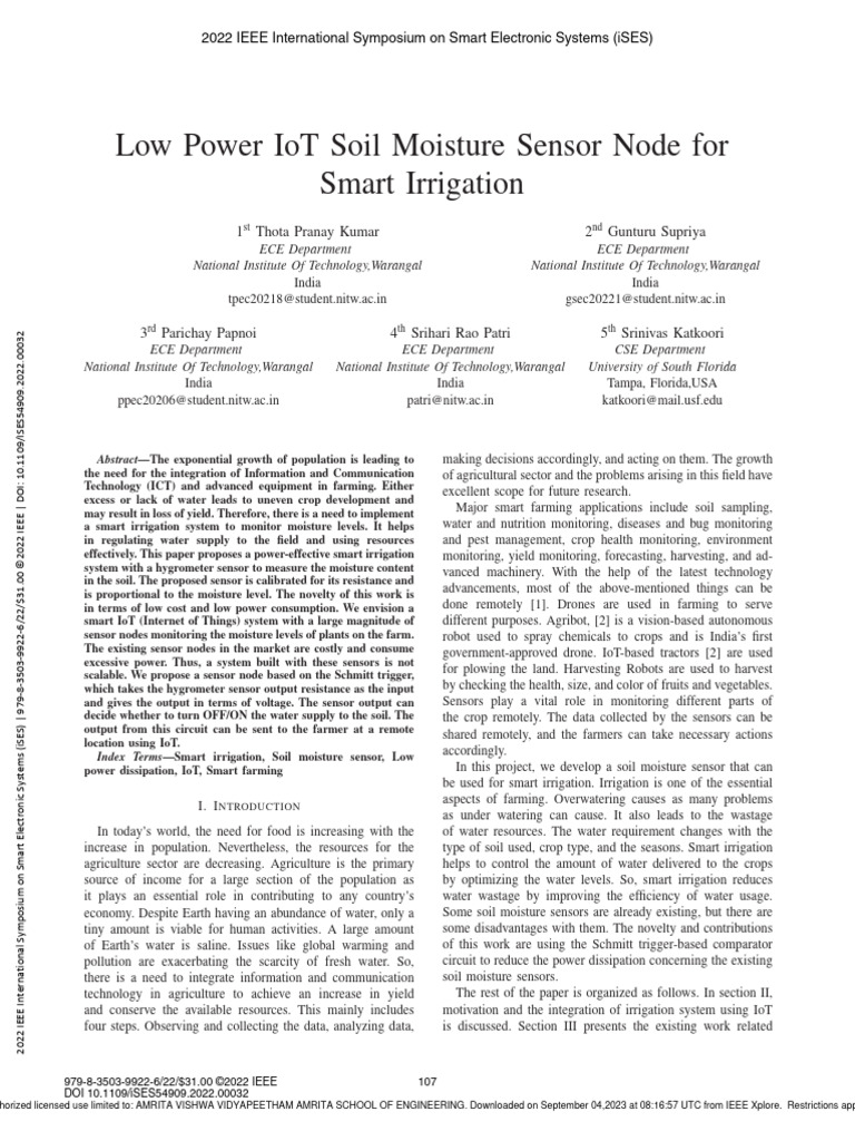 Low Otsmart Irrigation | PDF | Internet Of Things | Soil