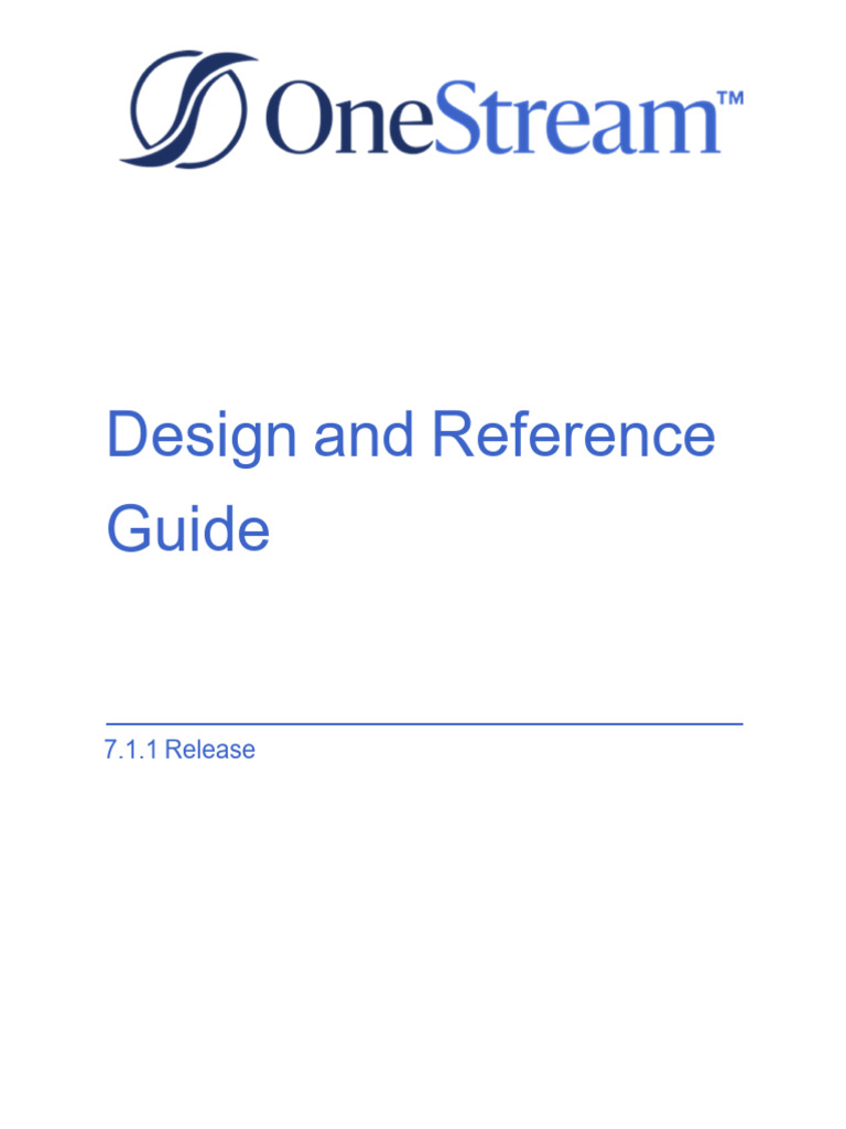 One Stream Design and Reference Guide | PDF | Microsoft Excel | Spreadsheet