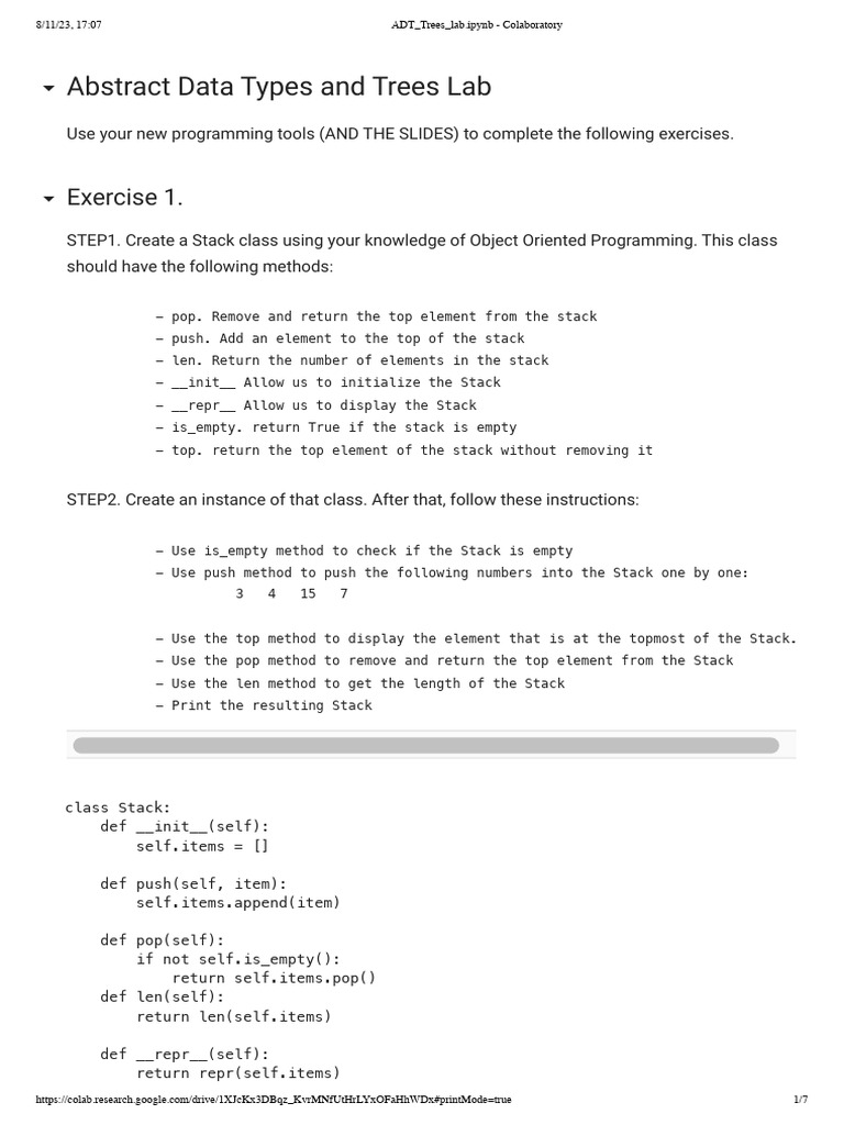 ADT - Trees - Lab - Ipynb - Colaboratory | PDF | Queue (Abstract Data ... ADT - Trees - Lab - Ipynb - Colaboratory | PDF | Queue (Abstract Data ...