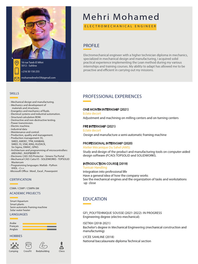 CV Anglais | PDF | Mechanical Engineering | Computer Aided Design