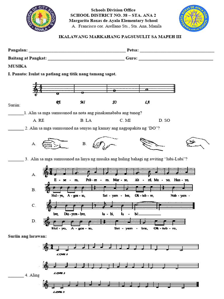 2ND MAPEH Periodic Test 2022 2023 | PDF