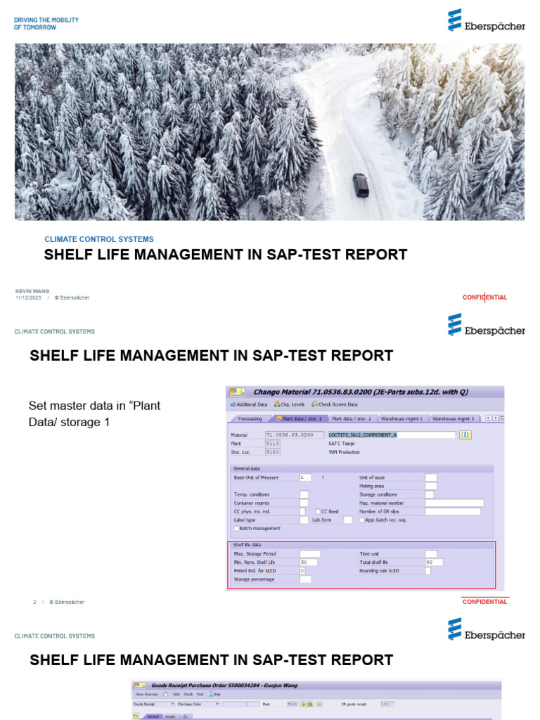 Shelf Life Management in SAP-test Report | PDF